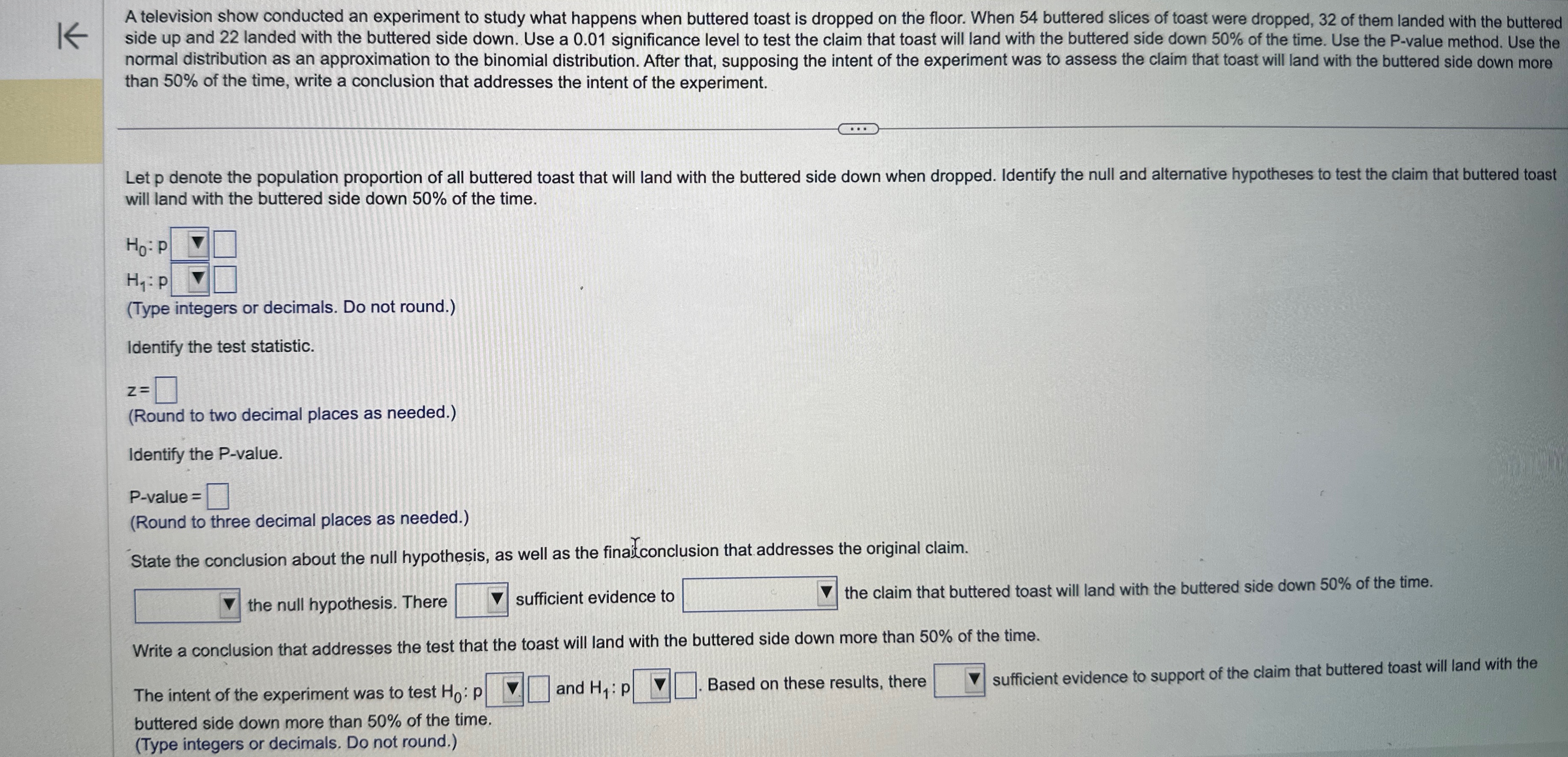 Solved A television show conducted an experiment to study | Chegg.com