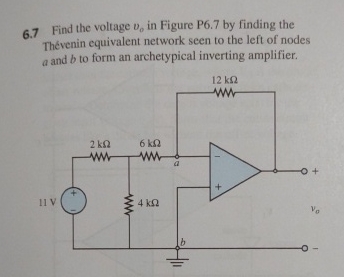 Solved 6.7 ﻿Find the voltage vo ﻿in Figure P6.7 ﻿by finding | Chegg.com