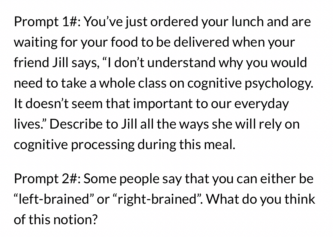 Solved Prompt 1#: You've just ordered your lunch and are | Chegg.com