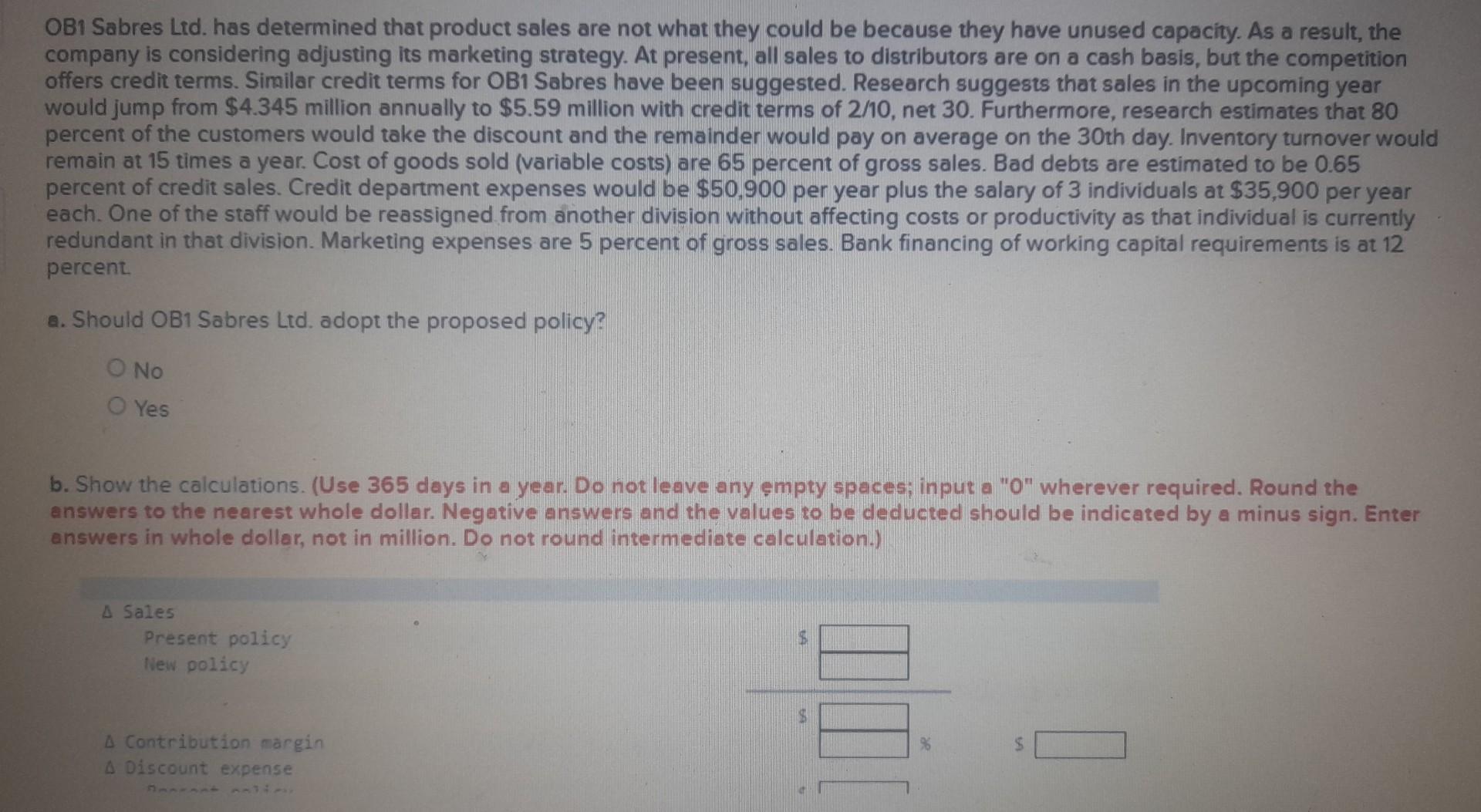 Solved Problem 7-33 OB1 Sabres Ltd. has determined that | Chegg.com