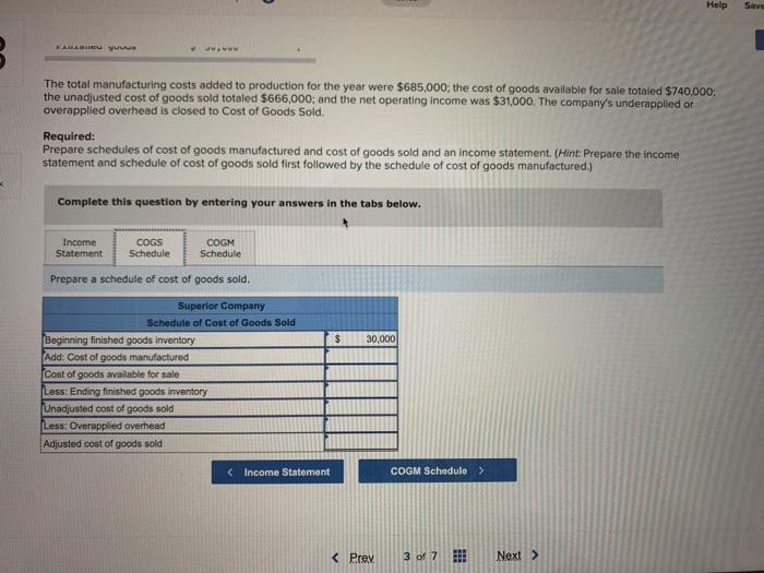 Solved Help Save & Exit Check my Superior Company provided | Chegg.com