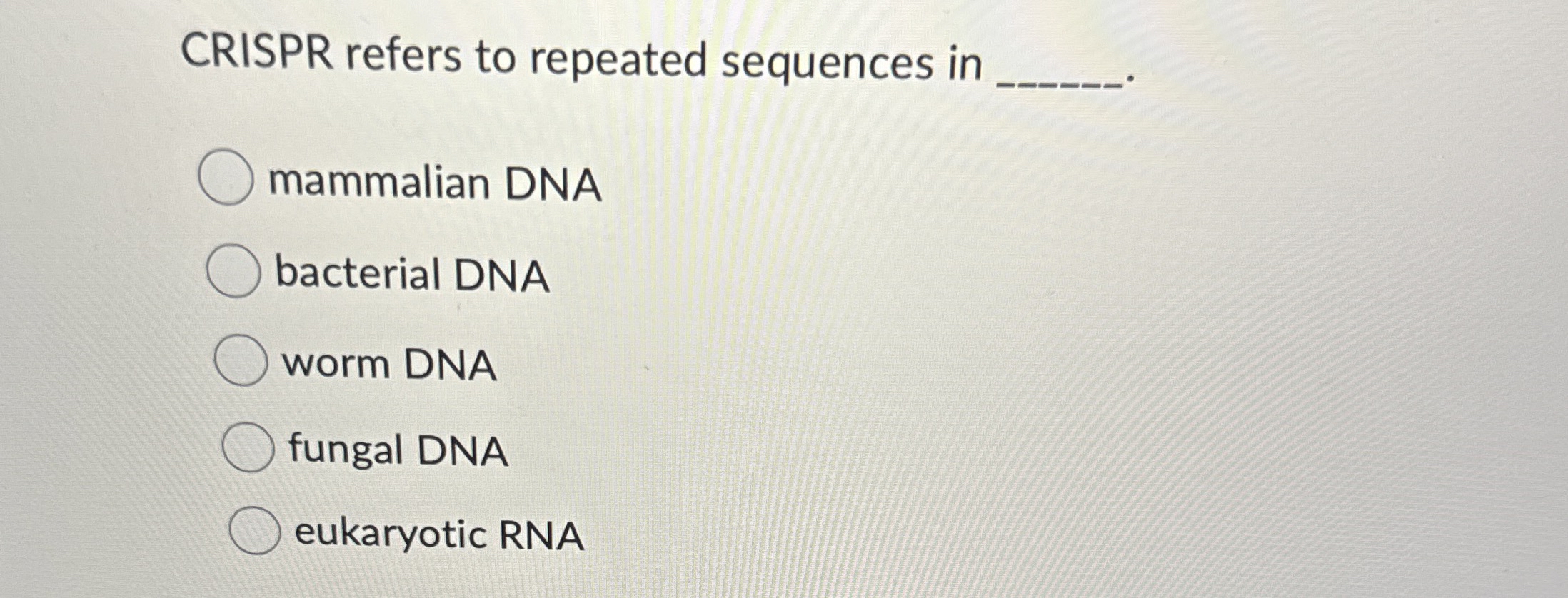 Solved CRISPR refers to repeated sequences inmammalian | Chegg.com