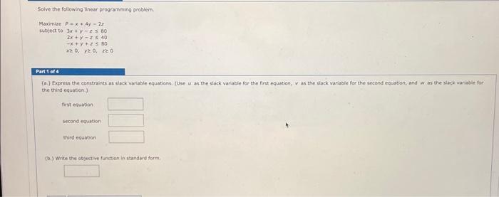 Solved Consider the following simplex tableau. Part 1 of 2 | Chegg.com