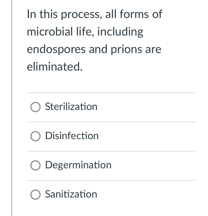 Solved In this process, all forms of microbial life, | Chegg.com