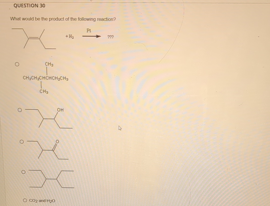 Solved QUESTION 30What would be the product of the following | Chegg.com Solved QUESTION 30What would be the product of the following | Chegg.com
