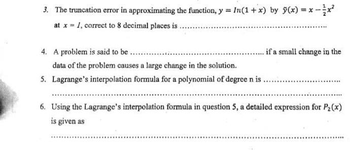 Solved 3. The truncation error in approximating the | Chegg.com