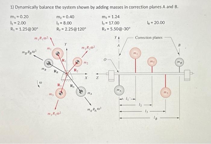 Solved 1) Dynamically balance the system shown by adding | Chegg.com