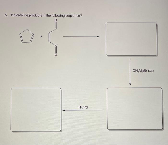 Solved 5. Indicate the products in the following sequence? | Chegg.com