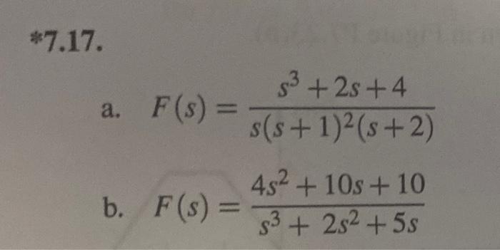 Solved *7.26. Apply the initial-value and final-value | Chegg.com
