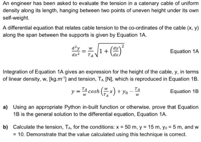 Solved An engineer has been asked to evaluate the tension in | Chegg.com