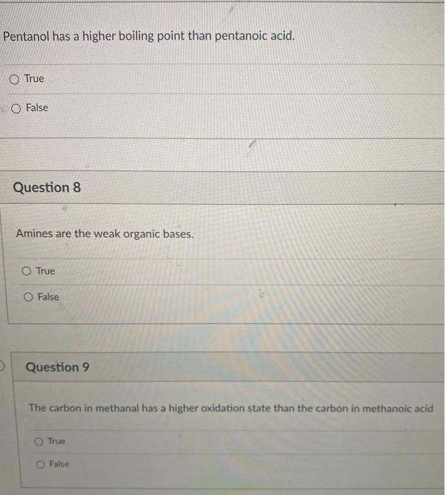 Solved Pentanol has a higher boiling point than pentanoic | Chegg.com