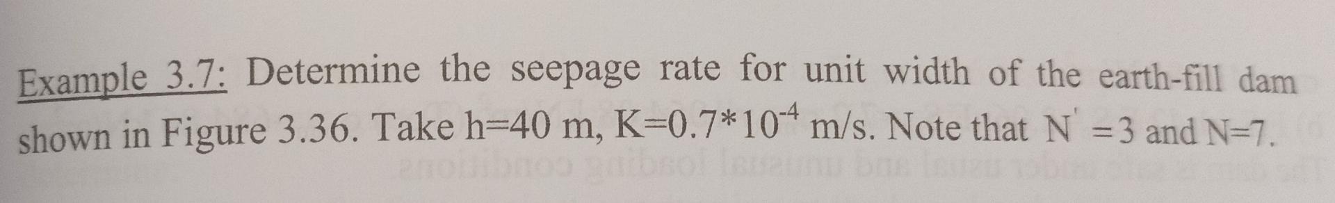 Solved Example 3.7: Determine the seepage rate for unit | Chegg.com
