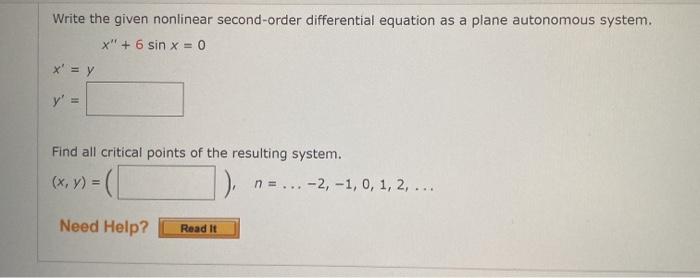 Solved Write the given nonlinear second-order differential | Chegg.com