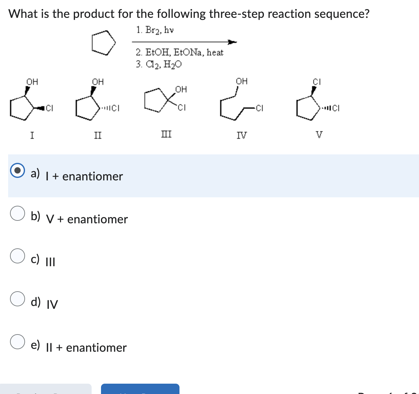 Solved What is the product for the following three-step | Chegg.com