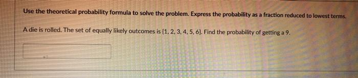 Solved Use the theoretical probability formula to solve the | Chegg.com