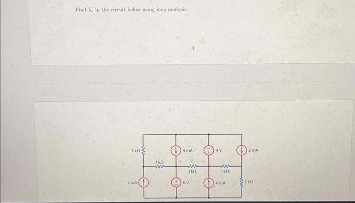 Solved Find Va in the circuit below using loop anadysis. | Chegg.com