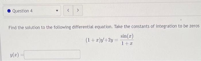 Solved Find the solution to the following differential | Chegg.com