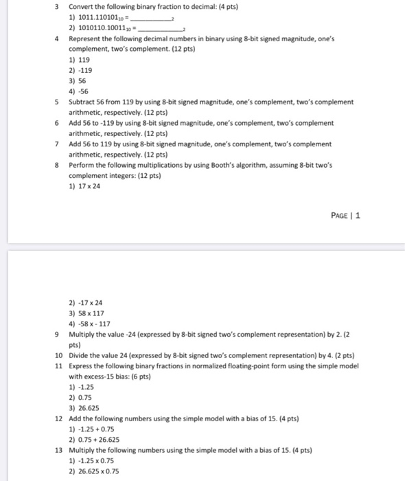 Solved 3 Convert the following binary fraction to decimal: | Chegg.com