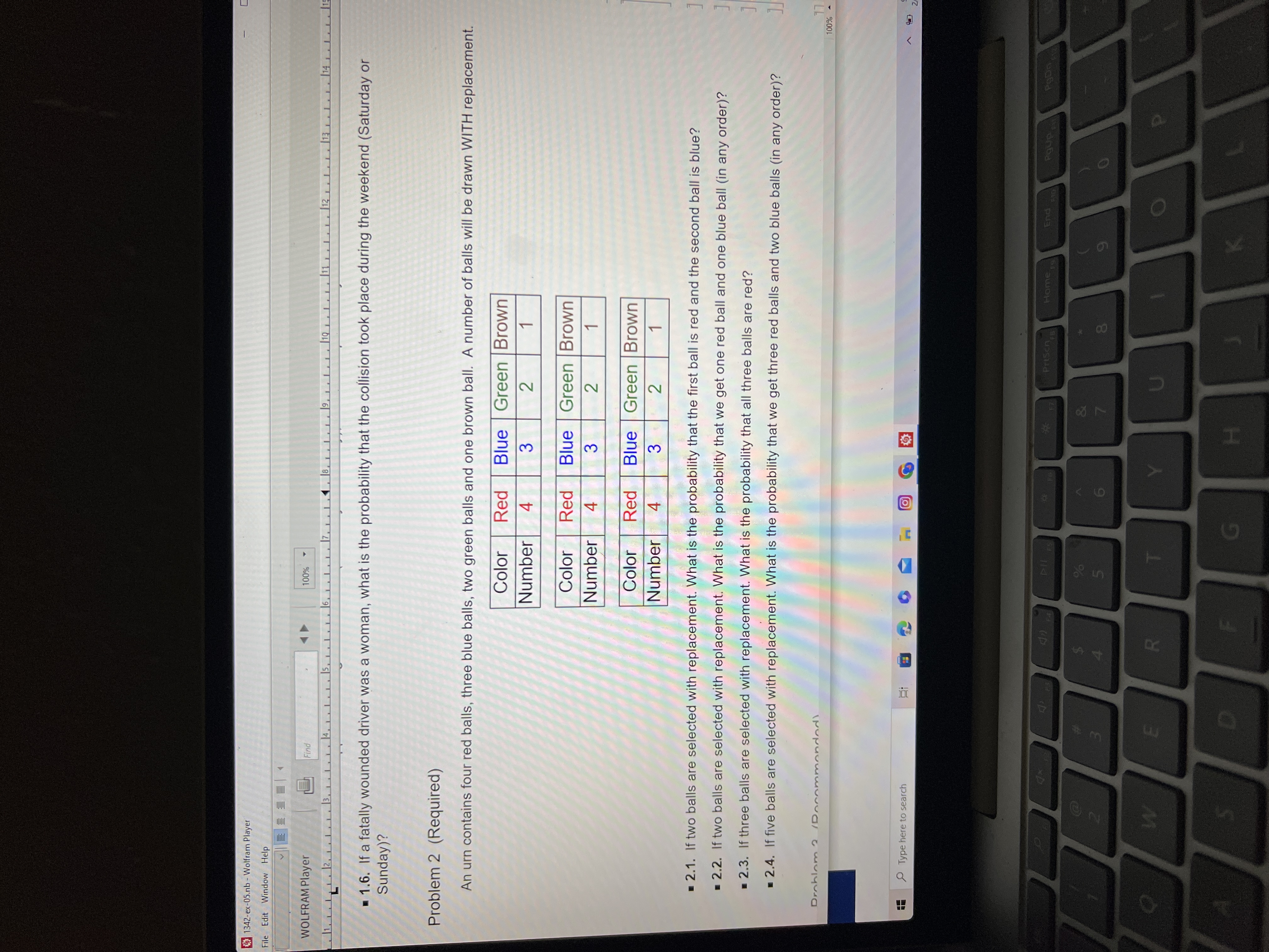 Solved An urn contains four red balls, three blue balls, two | Chegg.com