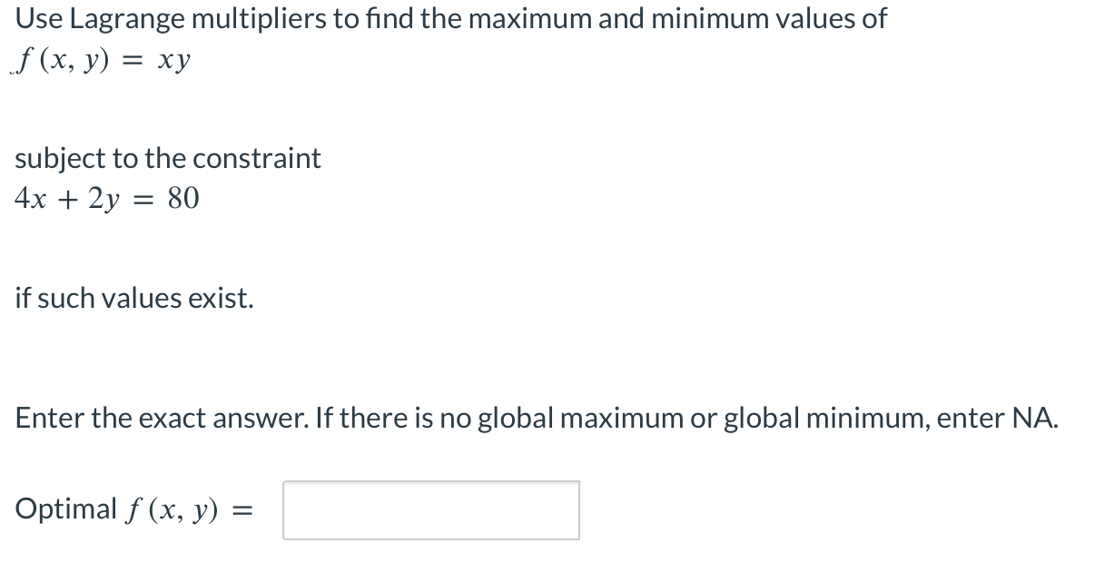 Solved Use Lagrange multipliers to find the maximum and | Chegg.com