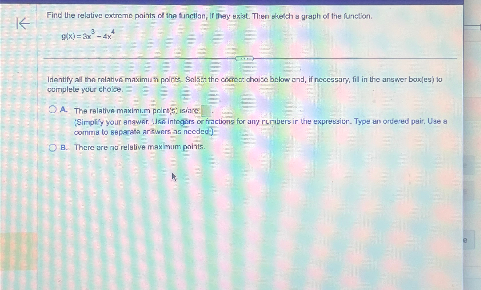 Solved Find the relative extreme points of the function, if | Chegg.com