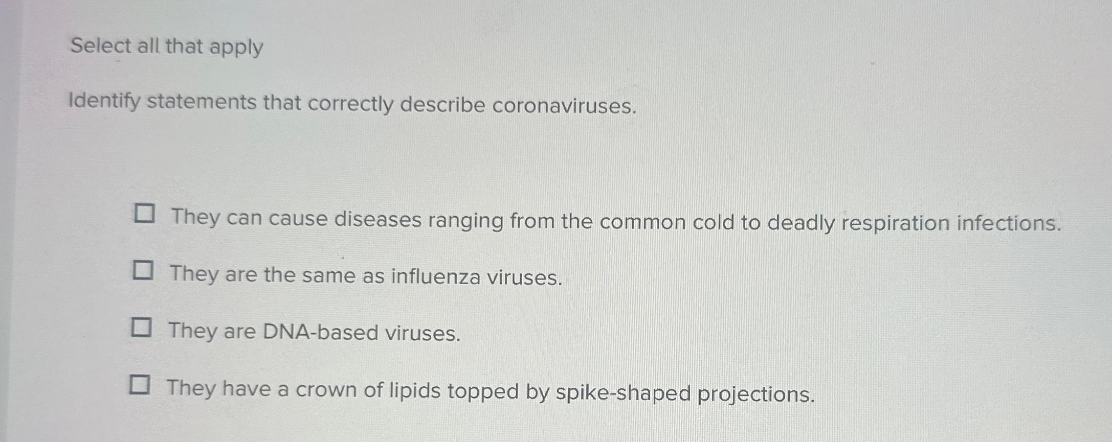Solved Select all that applyIdentify statements that | Chegg.com
