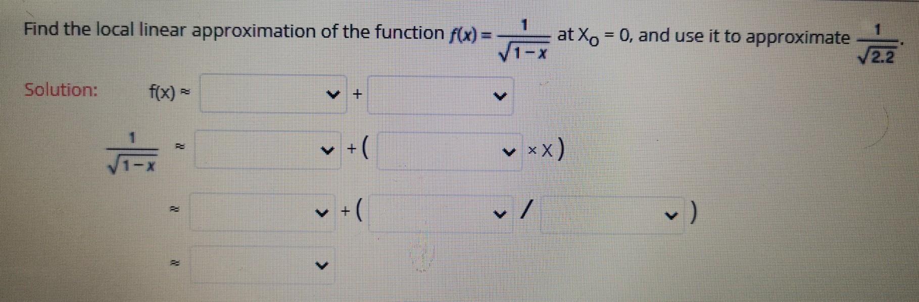 Solved Find the local linear approximation of the function | Chegg.com