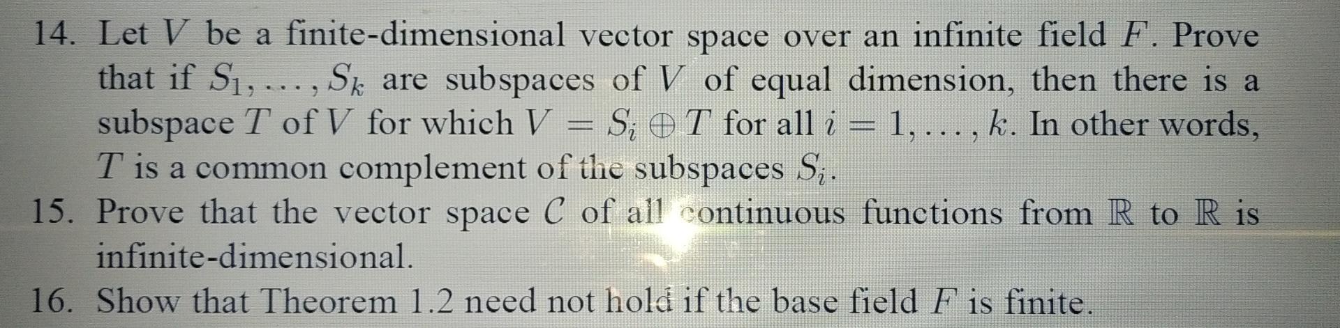 14. Let V be a finite-dimensional vector space over | Chegg.com