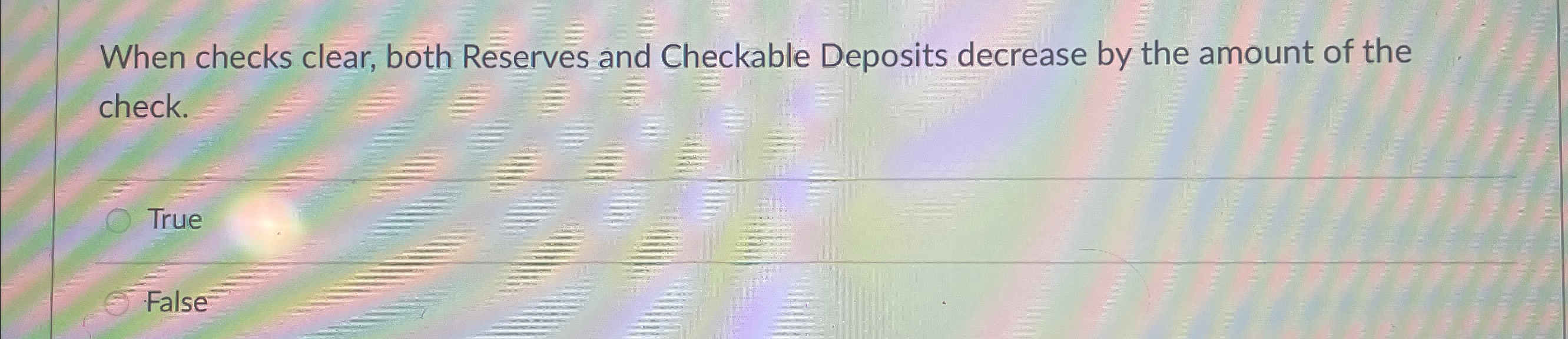 Solved When checks clear, both Reserves and Checkable | Chegg.com
