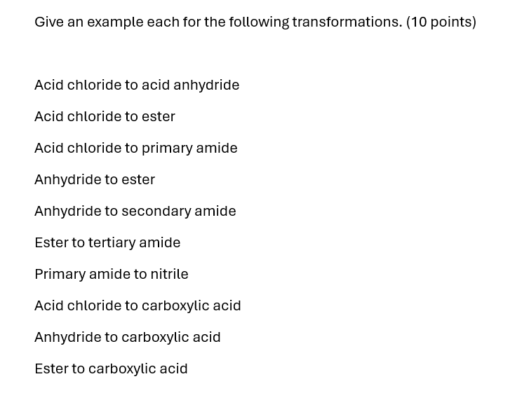 Solved Give an example each for the following | Chegg.com