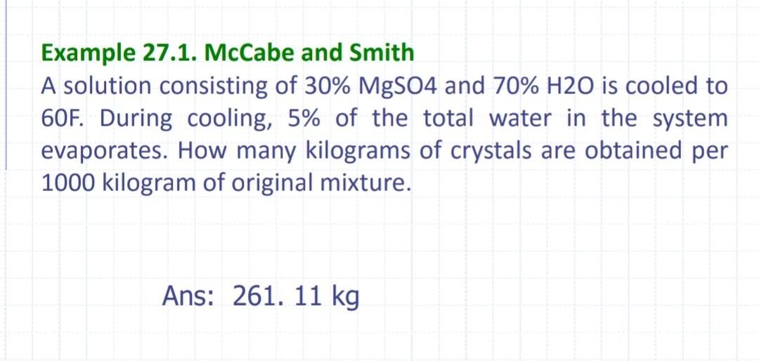 Solved Example 27.1. McCabe and Smith A solution consisting | Chegg.com