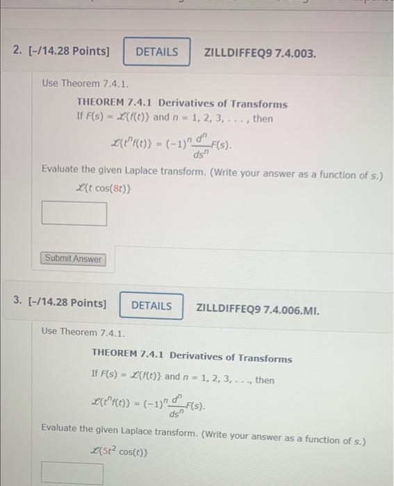 Solved ZILLDIFFEQ9 7.4.003. Use Theorem 7.4.1. THEOREM 7.4.1 | Chegg.com
