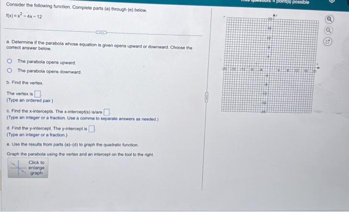 Solved Consider the following function. Complete parts (a) | Chegg.com