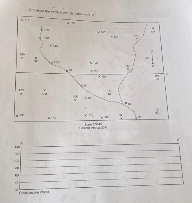 Construct the vertical profile between A At | Chegg.com