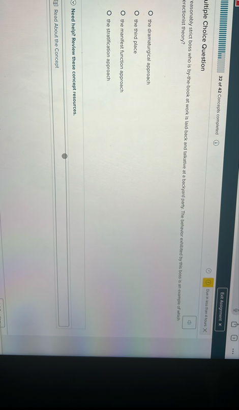 Solved Exit Astignment x32 ﻿of 42 ﻿Concepts completedultiple | Chegg.com