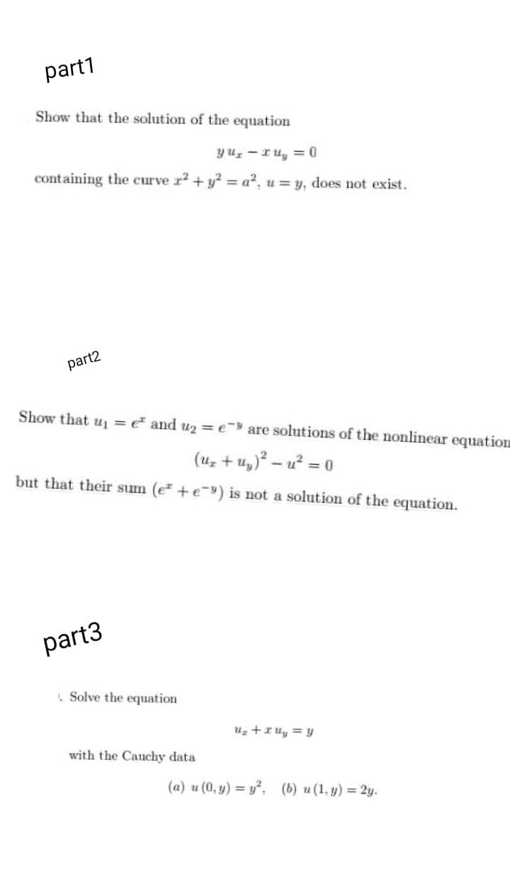 Solved Show that the solution of the equation yux−xuy=0 | Chegg.com