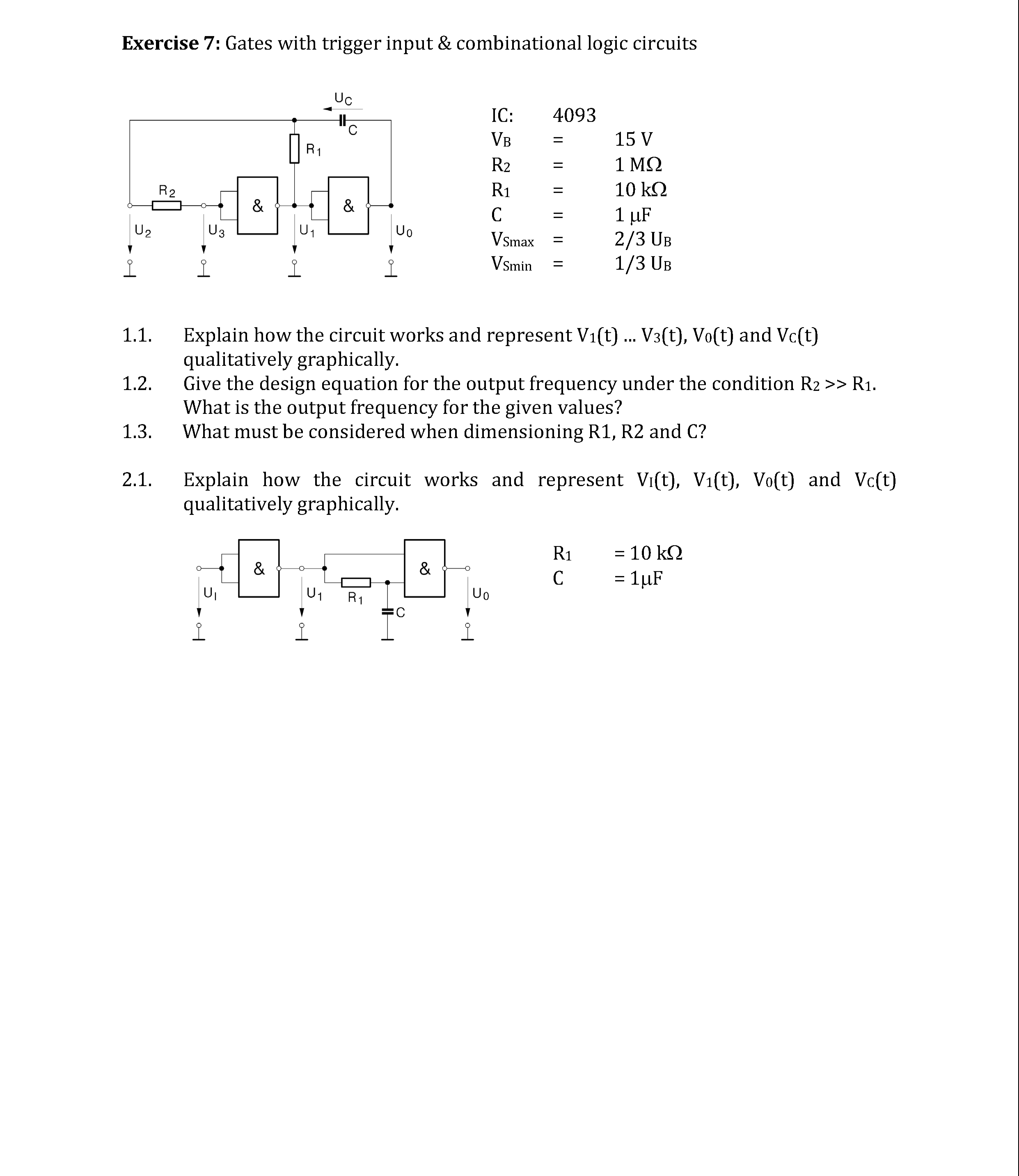 Solved Exercise 7: Gates with trigger input & combinational | Chegg.com