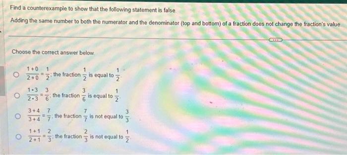 Solved Find a counterexample to show that the following | Chegg.com