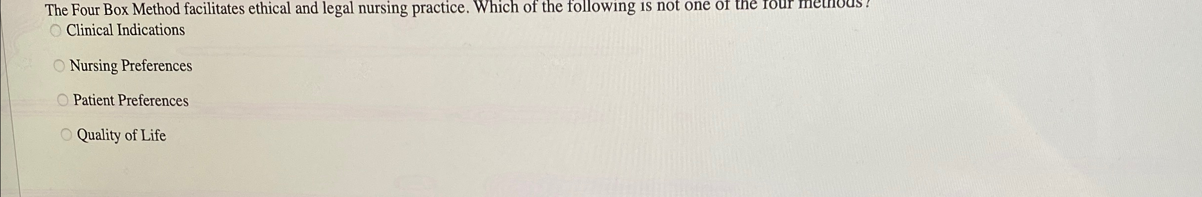 Solved The Four Box Method facilitates ethical and legal | Chegg.com