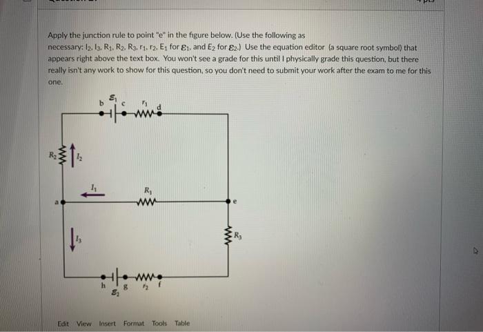 Solved Apply the junction rule to point "e" in the figure | Chegg.com