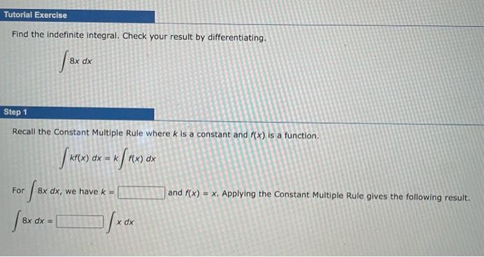 Solved Finding Indefinite Integrals Find the indefinite | Chegg.com