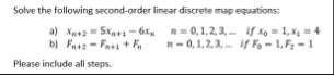 Solved Solve the following second-order linear discrete map | Chegg.com