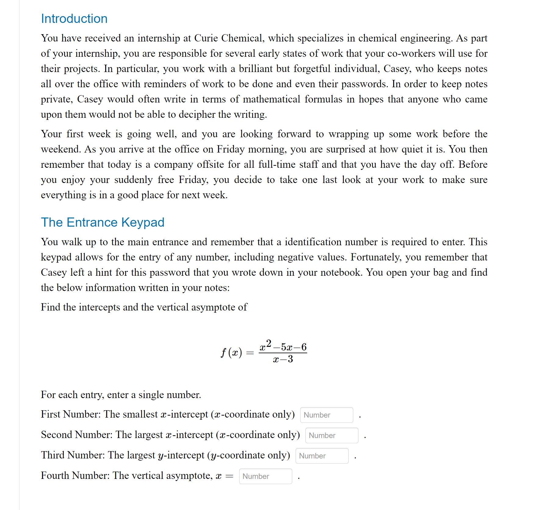 Solved IntroductionYou have received an internship at Curie | Chegg.com