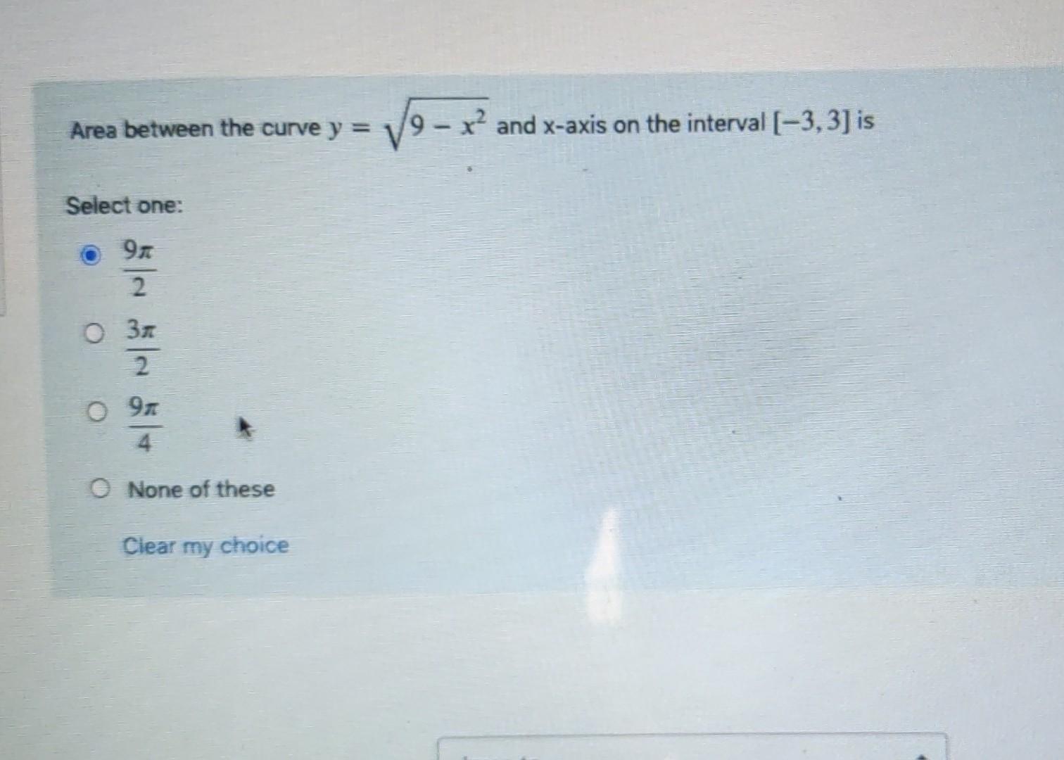 Solved ∫04x2+4dx= Select one: 32π 4π 16x None of these Clear | Chegg.com