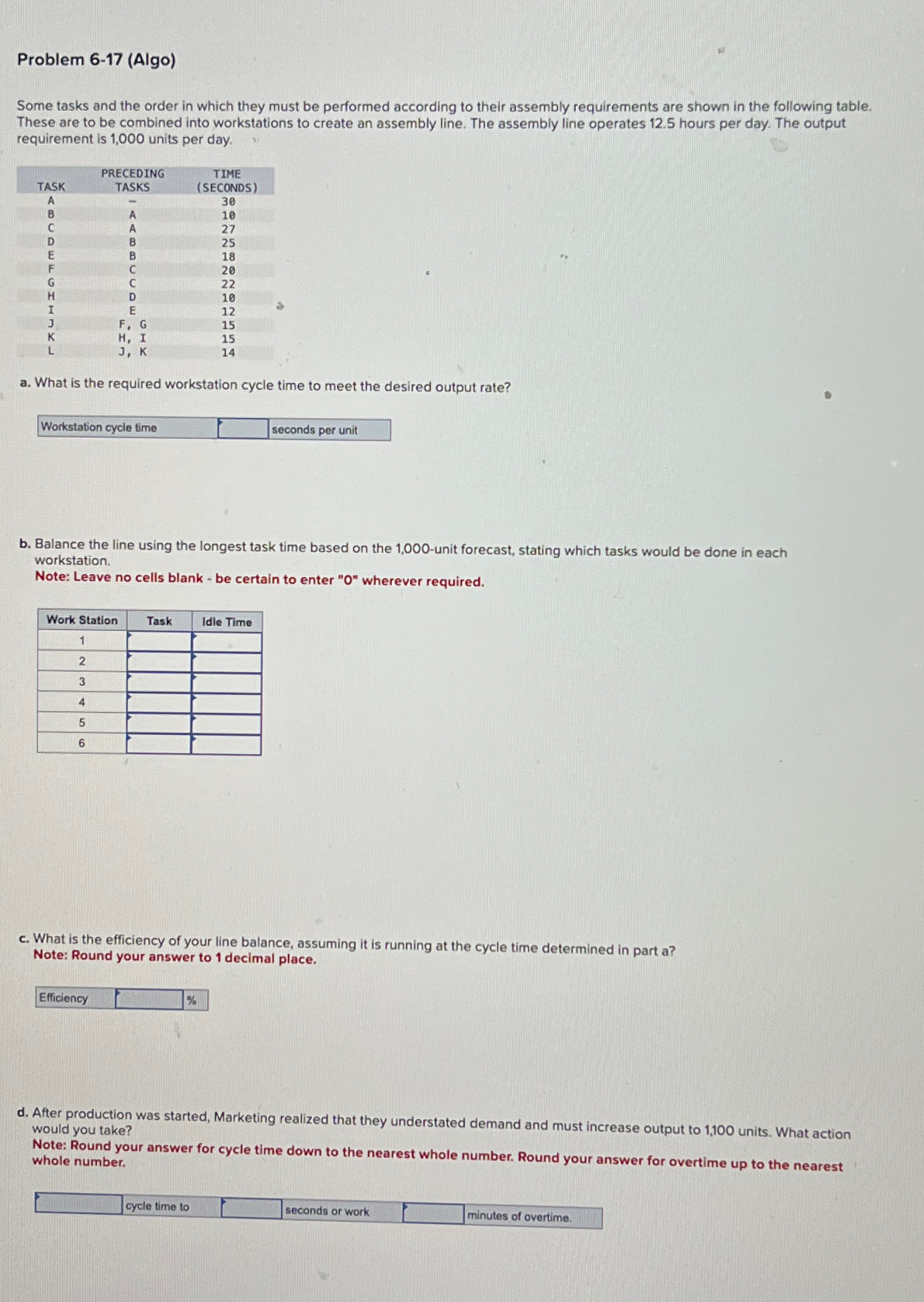 Solved Problem 6-17 (Algo)Some tasks and the order in which | Chegg.com