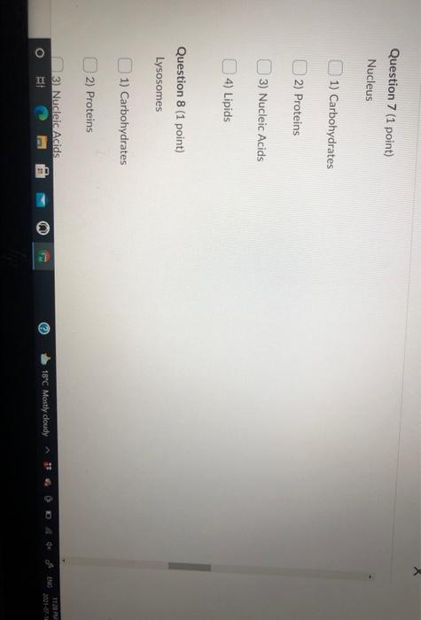 Solved for each organelle listed identify wich macronutrient | Chegg.com