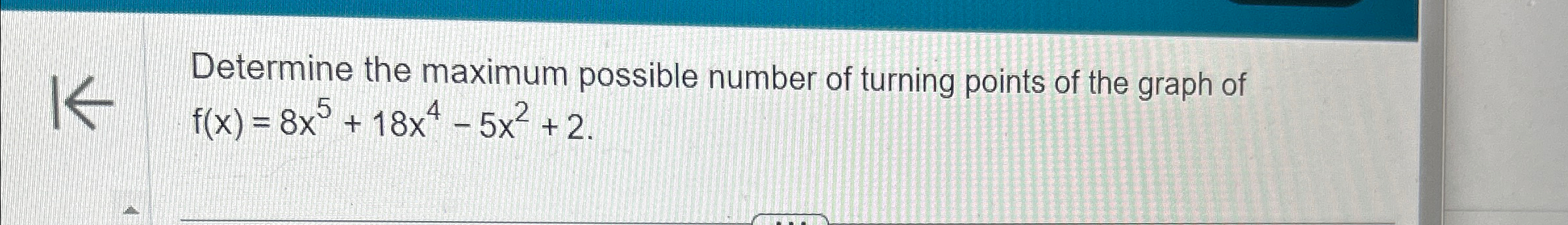 Solved Determine the maximum possible number of turning | Chegg.com