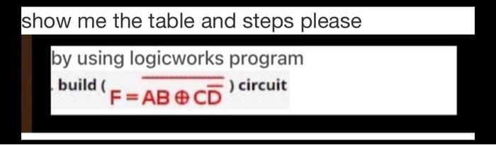 Solved show me the table and steps please by using | Chegg.com