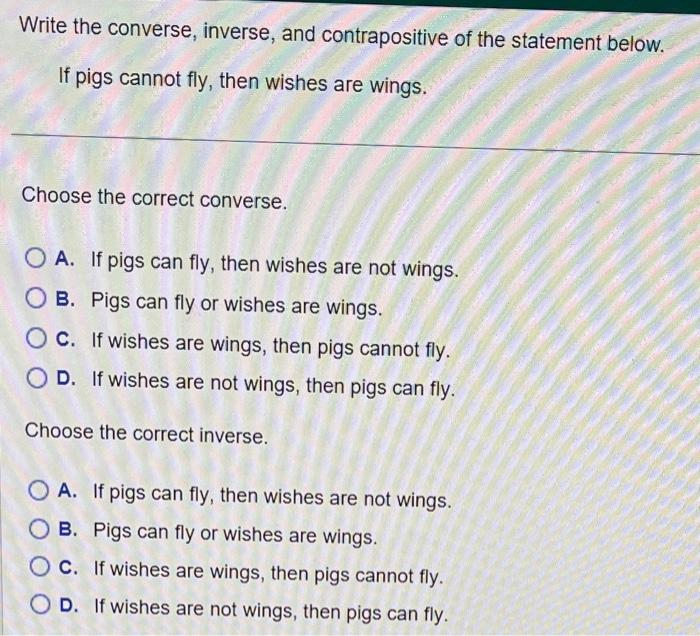 Solved Write the converse, inverse, and contrapositive of | Chegg.com