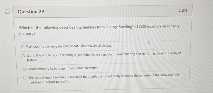 Solved Which of the following describes the findings from | Chegg.com